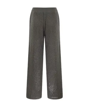 Brunello Cucinelli Net Knitted Straight Leg Trousers