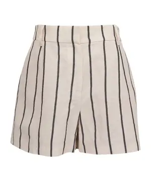 Brunello Cucinelli Striped Cotton-linen Shorts