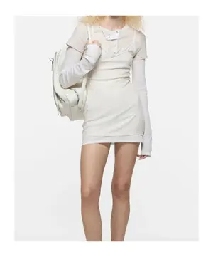 Acne Studios Layered-effect Bow-detail Mini Dress