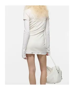 Acne Studios Layered-effect Bow-detail Mini Dress