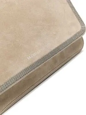 Brunello Cucinelli Suede Metallic Trim Crossbody Bag