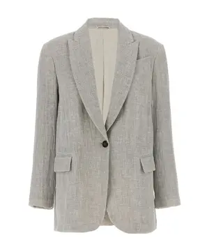 Brunello Cucinelli Single-breasted Blazer With Notched Lapel And Vented Back