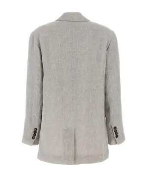 Brunello Cucinelli Single-breasted Blazer With Notched Lapel And Vented Back