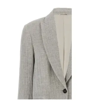 Brunello Cucinelli Single-breasted Blazer With Notched Lapel And Vented Back