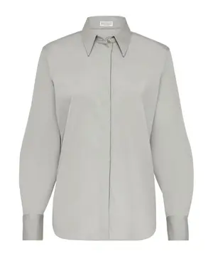 Brunello Cucinelli Bead Embellished Poplin Shirt