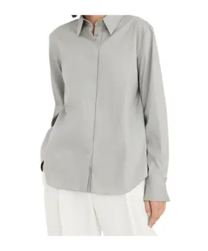 Brunello Cucinelli Bead Embellished Poplin Shirt