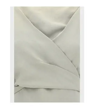 Brunello Cucinelli Sleeveless Maxi Dress With Knotted Waist - Gray