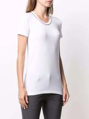Brunello Cucinelli Monili-trim Stretch-cotton T-shirt