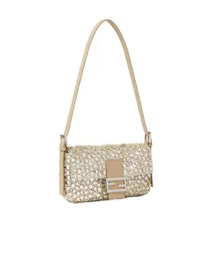 Fendi Baguette 26424 Bag Embroidered With Cabochon Crystals