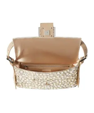 Fendi Baguette 26424 Bag Embroidered With Cabochon Crystals