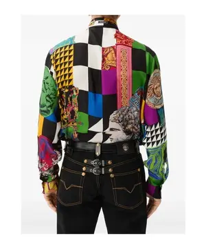 Versace Printed Silk-twill Regular Shirt