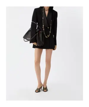Versace Satin Shawl Double-breasted Blazer