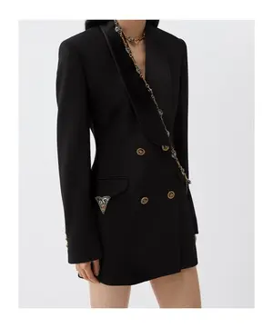 Versace Satin Shawl Double-breasted Blazer