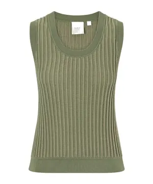Varley Ribbed Knit Camisole Top - Green