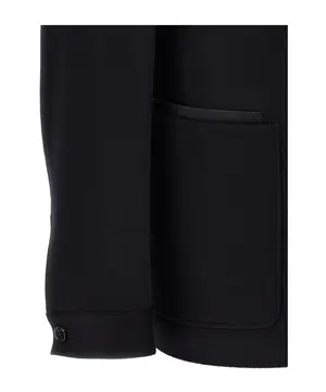 Zegna High-neck Button-front Jacket With Leather Detail