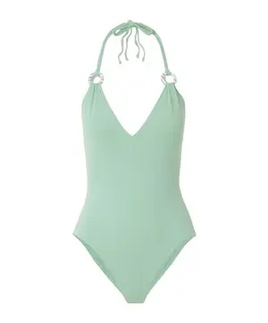 Marysia Embellished Halter One-piece Swimsuit - Green
