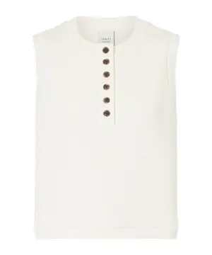 Varley Sleeveless Henley Tank Top - White