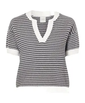 Varley Color-blocked Jacquard Knit Top