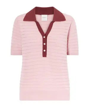 Varley Light Knit Polo Sweater - Pink
