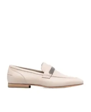 Brunello Cucinelli Monili Chain Leather Loafers