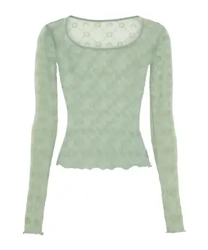 MARINE SERRE Moonogram Mesh Top - Gray