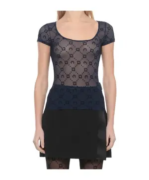 MARINE SERRE Flock Open Neck Top