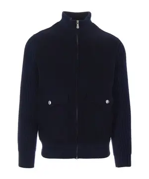 Eleventy Cable-knit Zip-up Jacket