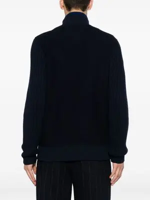 Eleventy Cable-knit Zip-up Jacket - Blue