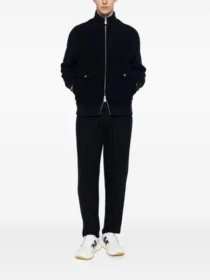 Eleventy Cable-knit Zip-up Jacket - Blue