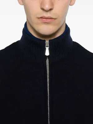 Eleventy Cable-knit Zip-up Jacket - Blue