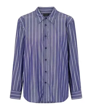 NILI LOTAN Vertical Striped Long Sleeve Shirt