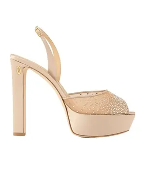 Jennifer Chamandi Crystal-embellished Platform Sandals