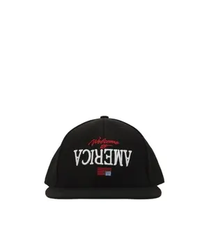 WILLY CHAVARRIA Community Center Embroidered Cotton Cap - Black