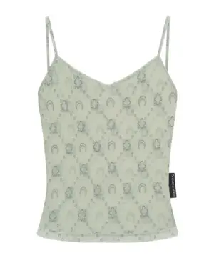 MARINE SERRE Moonogram Mesh Strappy Top - Gray