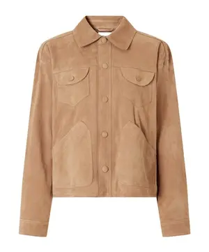 FRAME Cropped Suede Utility Jacket