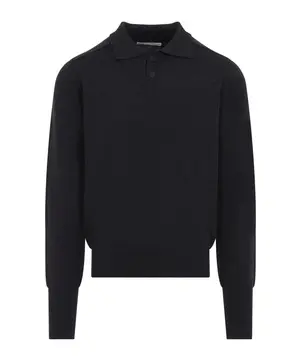 Studio Nicholson Long-sleeve Knitted Polo Shirt