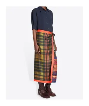 Dries Van Noten Printed Silk Wrap Skirt