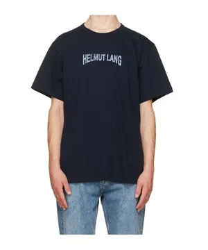Helmut Lang Crew Neck Short-sleeved T-shirt - Navy Blue