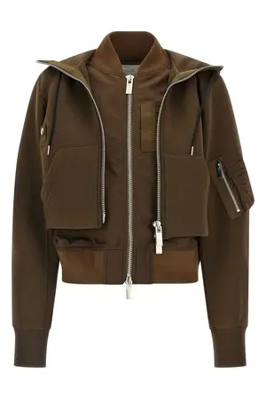 Sacai Sponge Sweat Panelled Hoodie