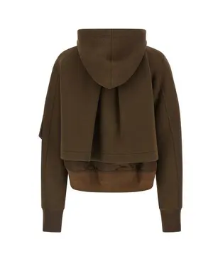 Sacai Sponge Sweat Panelled Hoodie