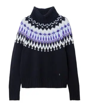 Bogner Ingrid Fair Isle Cashmere Turtleneck Sweater