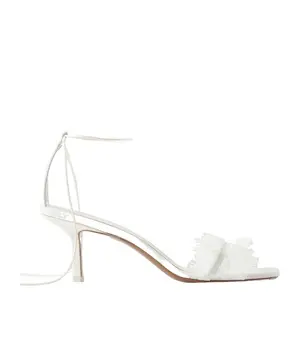 NEOUS Twill Lace Heeled Sandals - White