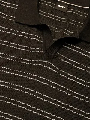 Hugo Boss Narciso Striped Knit Polo Shirt