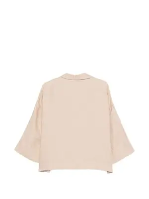 Eleventy Spread-collar Short-sleeve Blouse