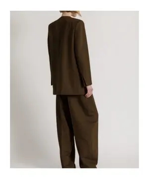 Alberta Ferretti Double-breasted Collarless Blazer