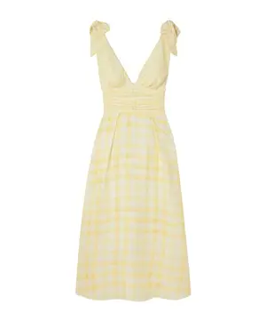 Rosie Assoulin Bow-detailed Checked Midi Dress - No