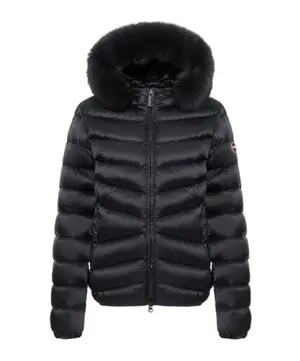 COLMAR Down Jacket With Faux Fur Hood - Black