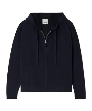 ALLUDE Wool Blend Zip-up Hoodie
