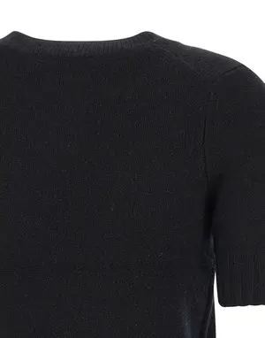 Vince Ribbed Short Sleeve Knit Sweater