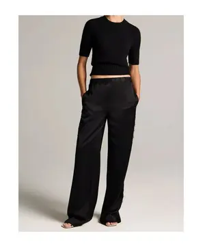 Vince Ribbed Short Sleeve Knit Sweater